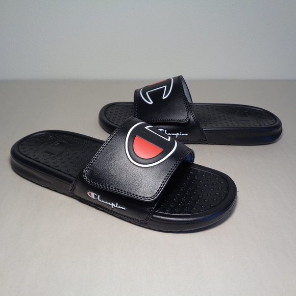 Champion | Shoes | Champion Size 3 M Logo Slide Black Sandals New Mens ...